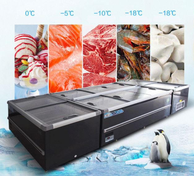 stainless steel no frost meat Supermarket Freezers from China ...