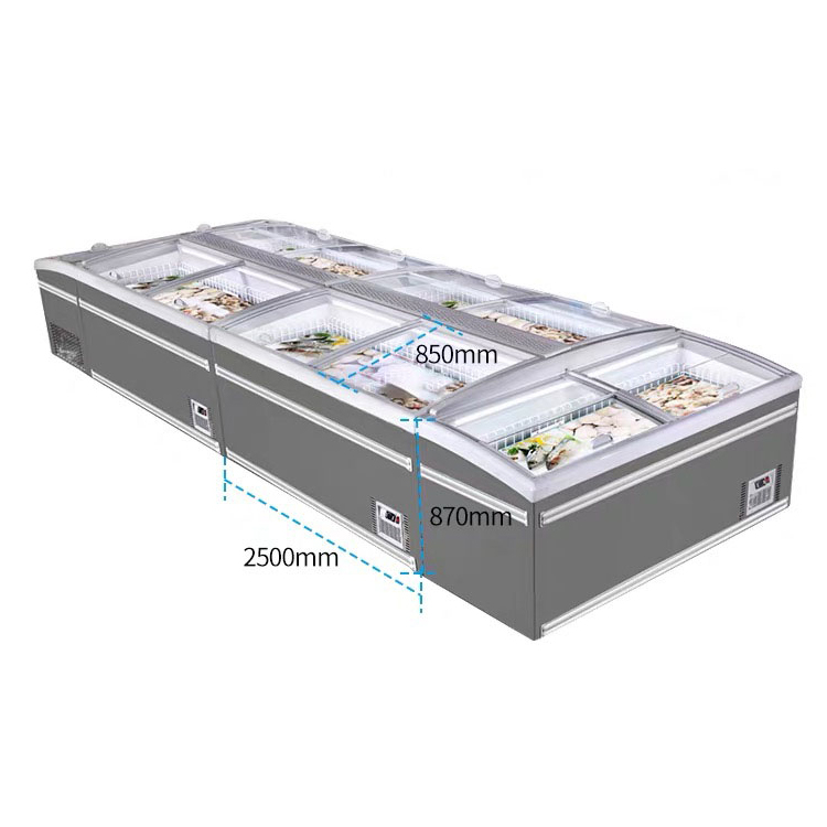 stainless steel auto-defrost display Supermarket Freezers from China ...